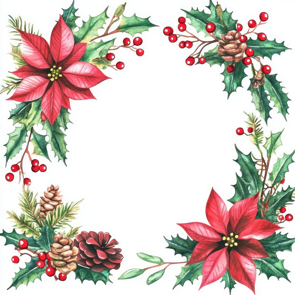 Winter flower Frame flowers art | Free Photo Illustration - rawpixel