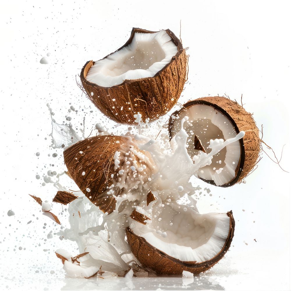 Exploding coconut food background explosion | Free Photo - rawpixel