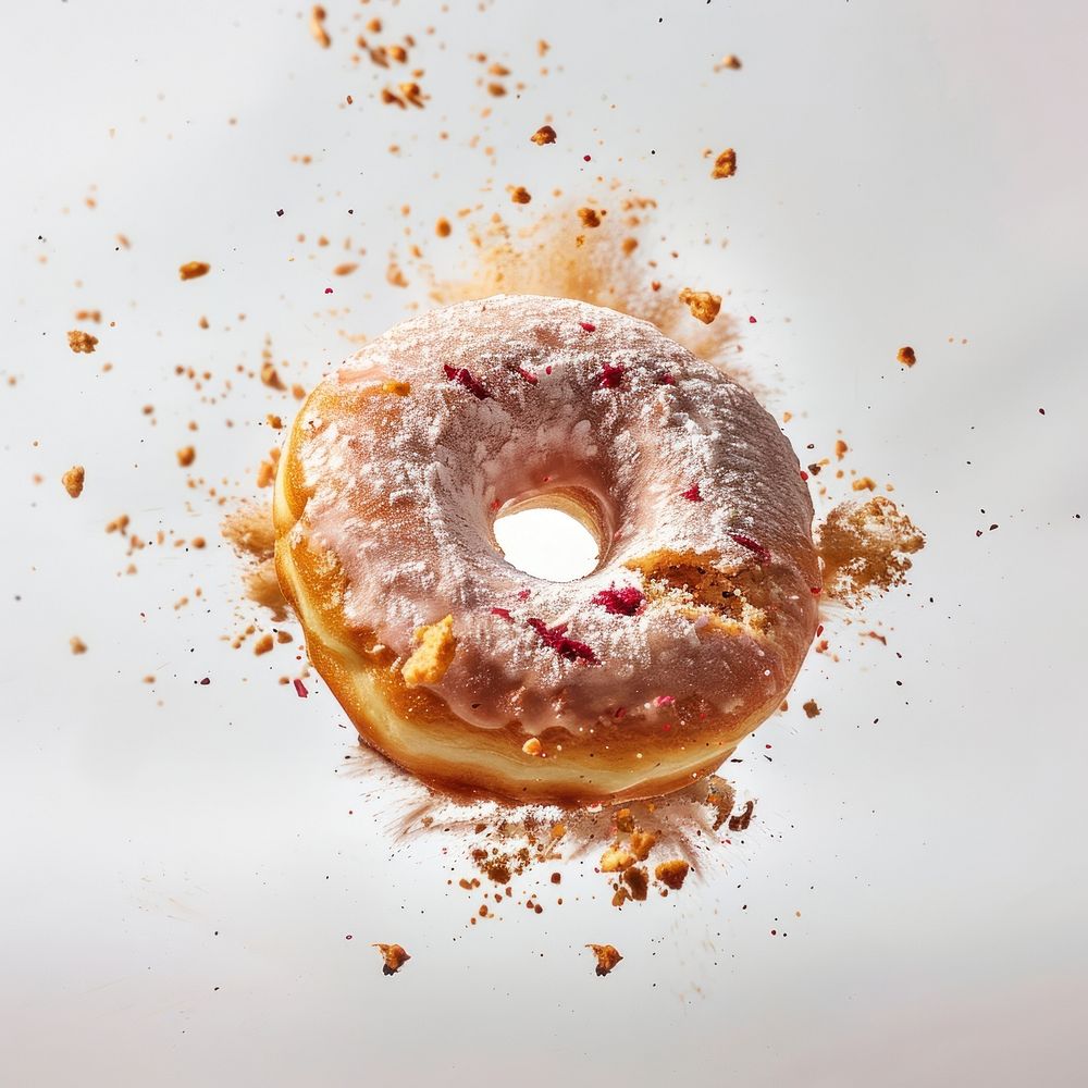 Exploding strawberry donut food confectionery | Free Photo - rawpixel