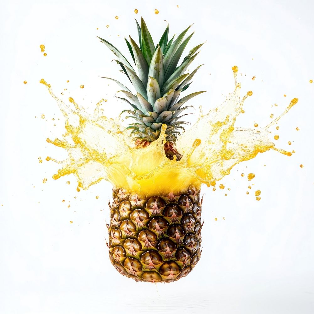 Exploding pineapple splash fruit juice. | Free Photo - rawpixel