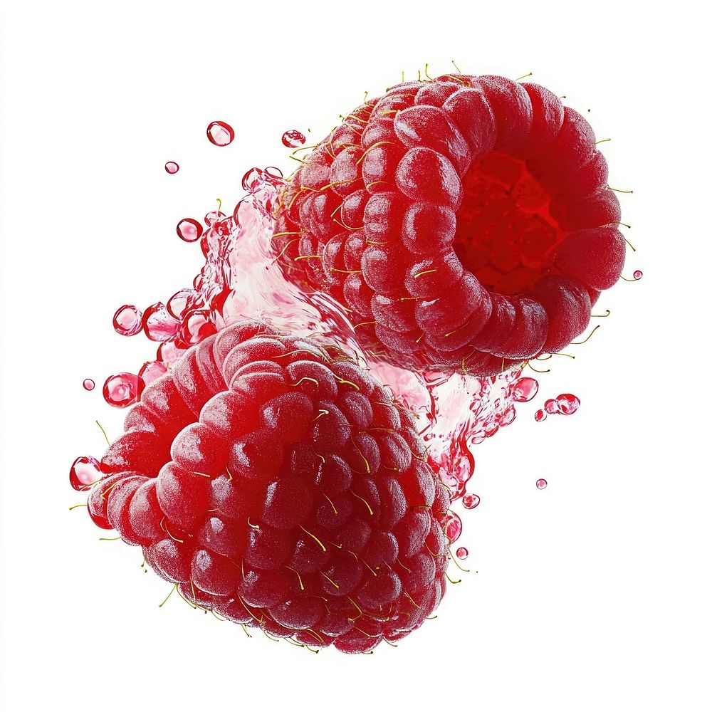 Exploding real 2 raspberries raspberry | Free Photo - rawpixel