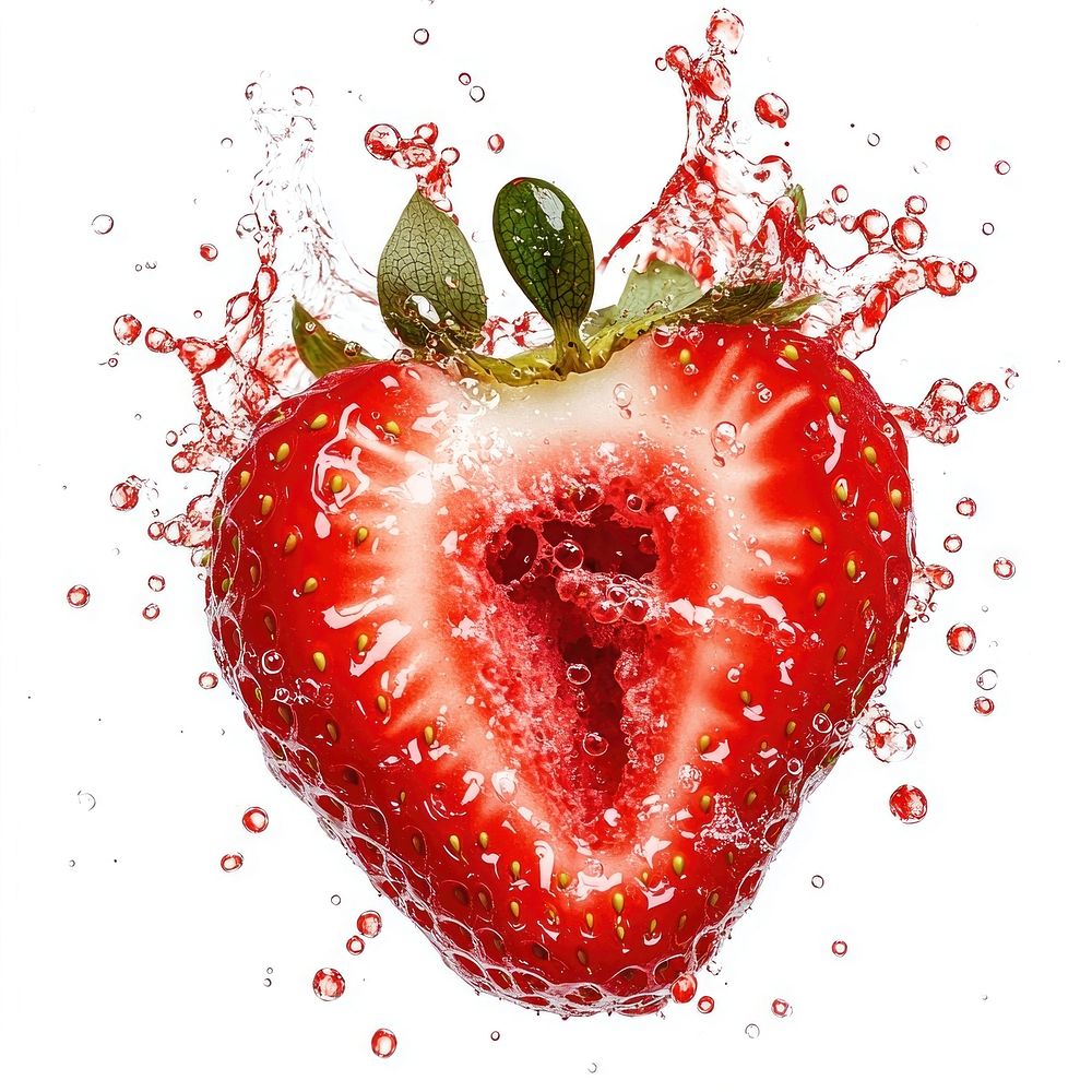Exploding real half strawberry fruit | Free Photo - rawpixel