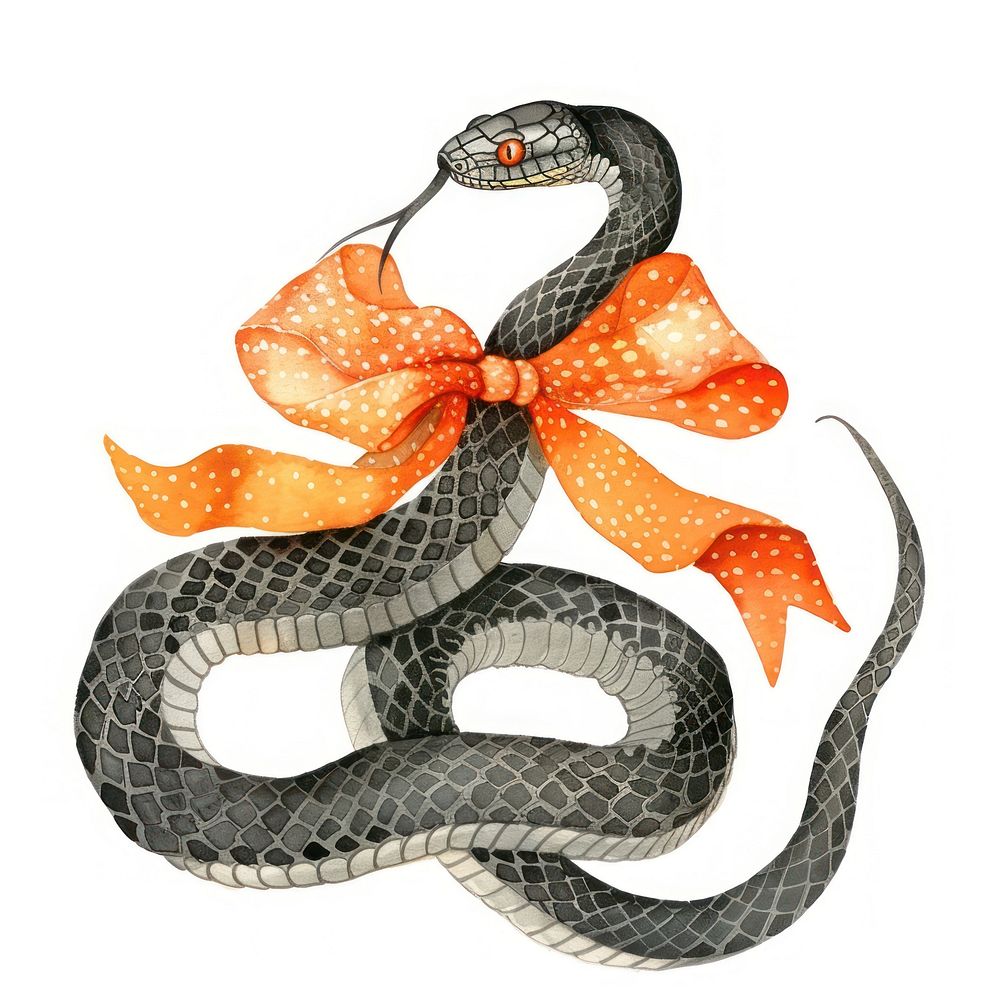 black snake illustration animal orange. | Free Photo Illustration ...