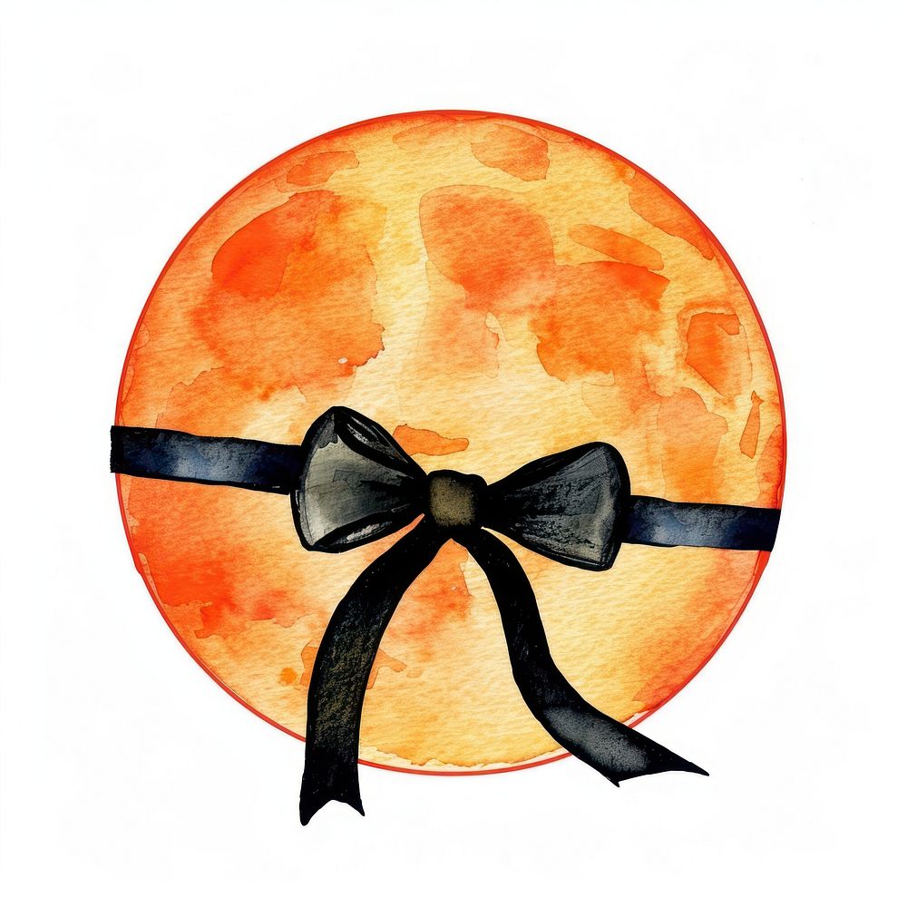 An orange moon illustration watercolor | Free Photo Illustration - rawpixel