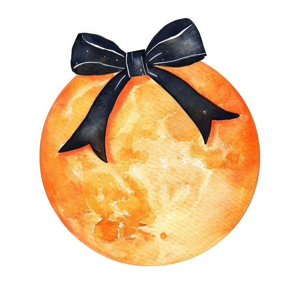 An orange moon illustration watercolor | Free Photo Illustration - rawpixel
