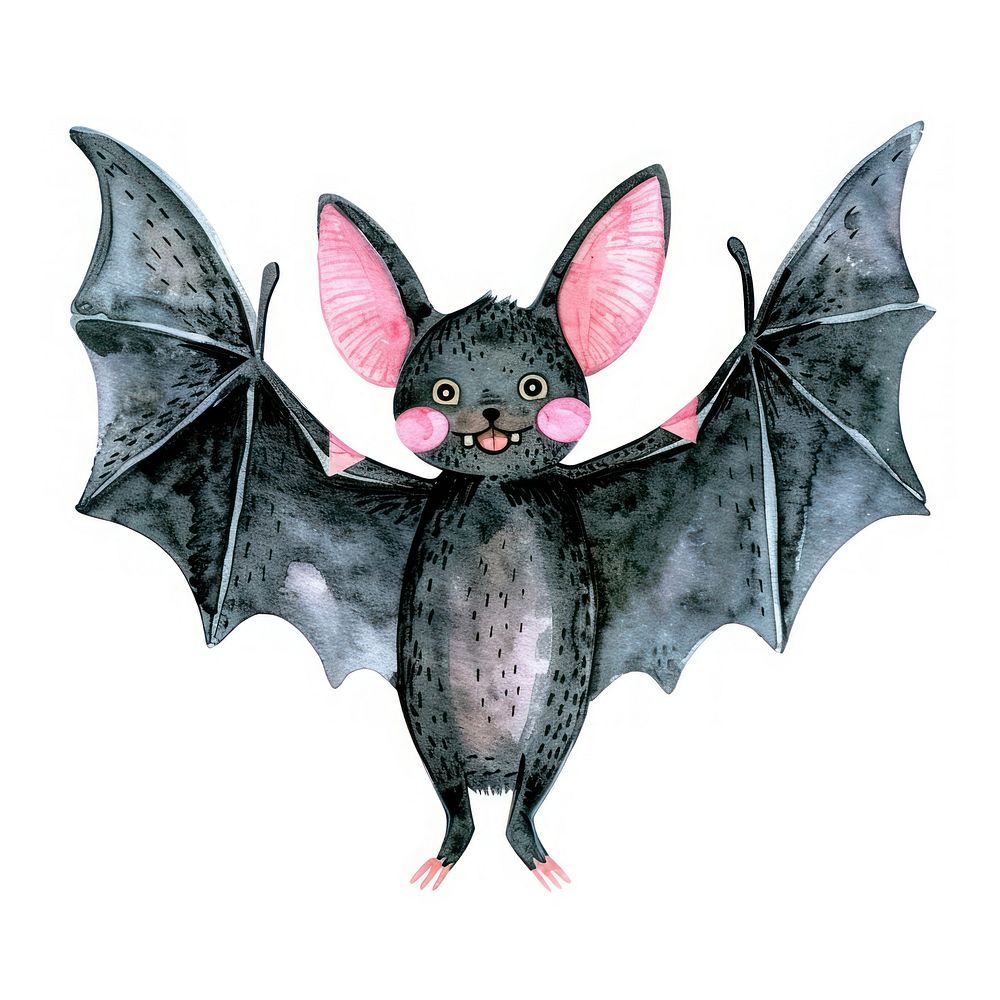 Black bat pink cheek and | Free Photo Illustration - rawpixel