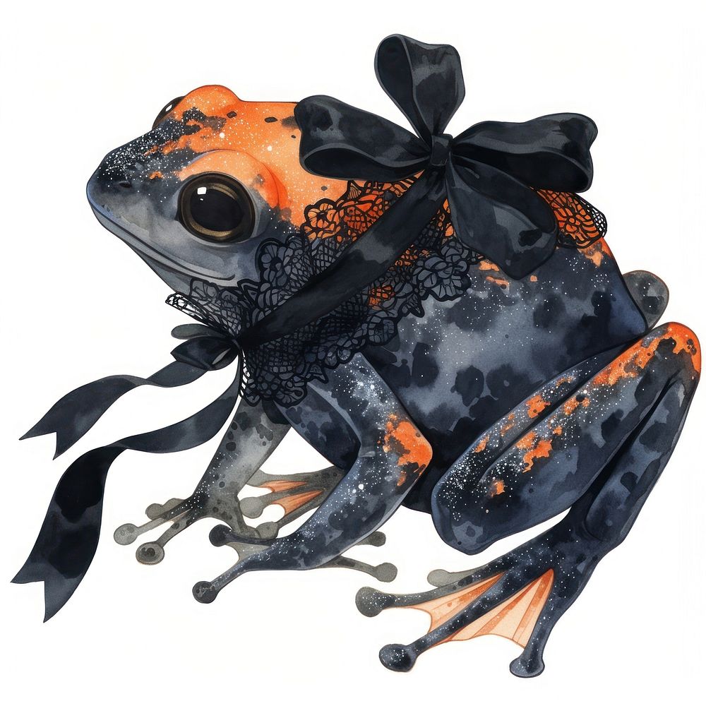 Frog illustration amphibian ribbons. | Free Photo Illustration - rawpixel