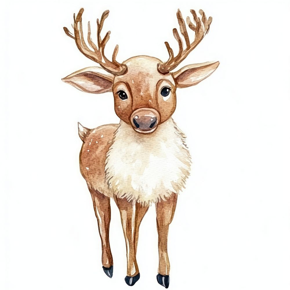 Rudolph illustration watercolor animal. | Free Photo Illustration ...