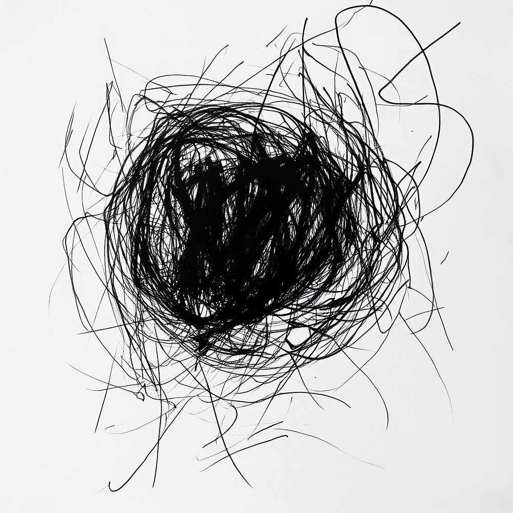 A scribble drawing black lines. | Free Photo Illustration - rawpixel