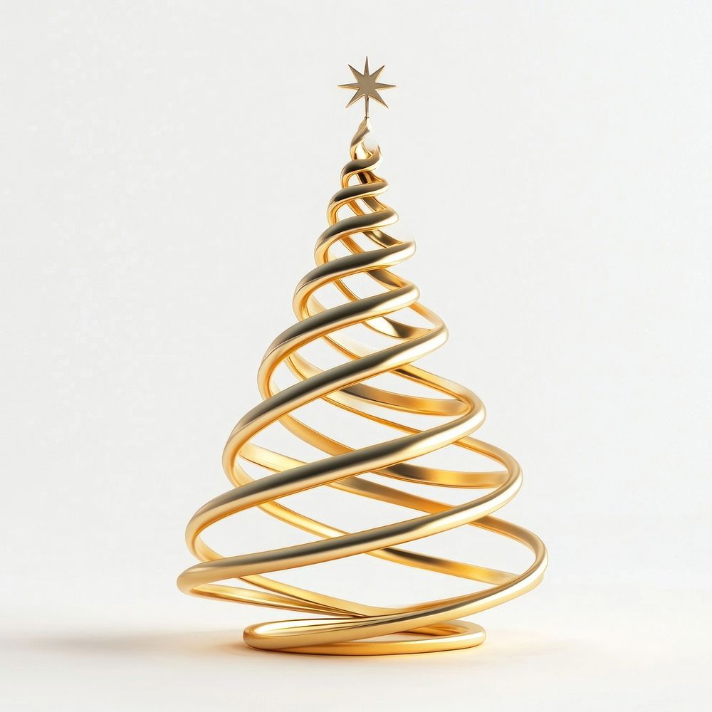 Gold line christmas tree spiral | Free Photo Illustration - rawpixel
