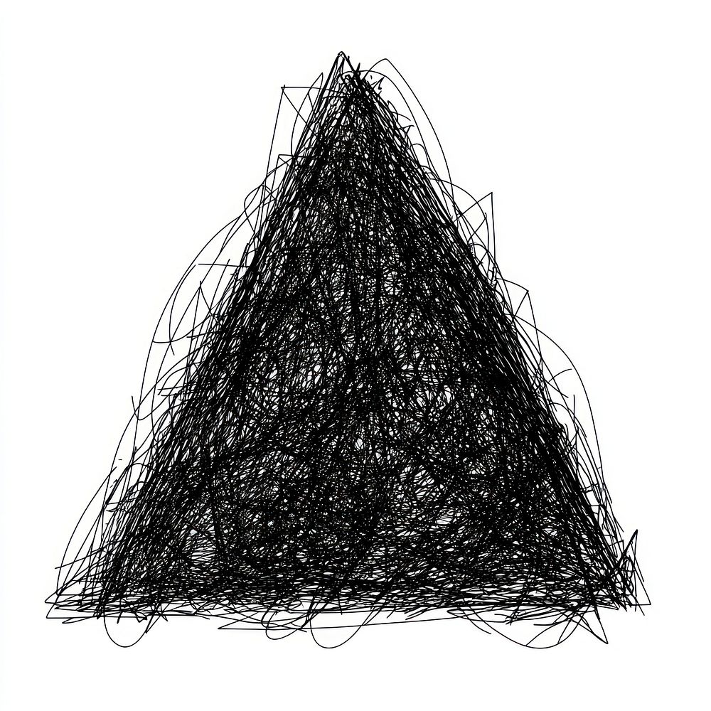 A scribble triangle drawing black. | Free Photo Illustration - rawpixel