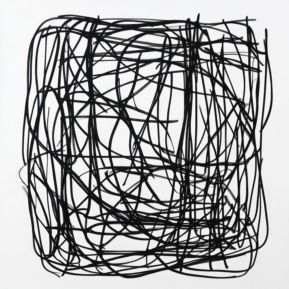 A scribble drawing black lines. | Free Photo Illustration - rawpixel