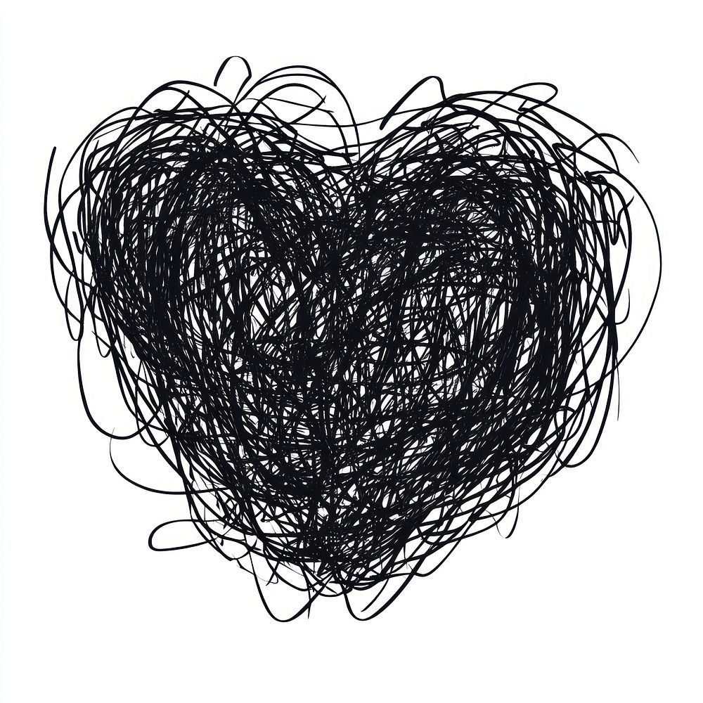 Heart shape scribble drawing hand-drawn | Free Photo Illustration ...