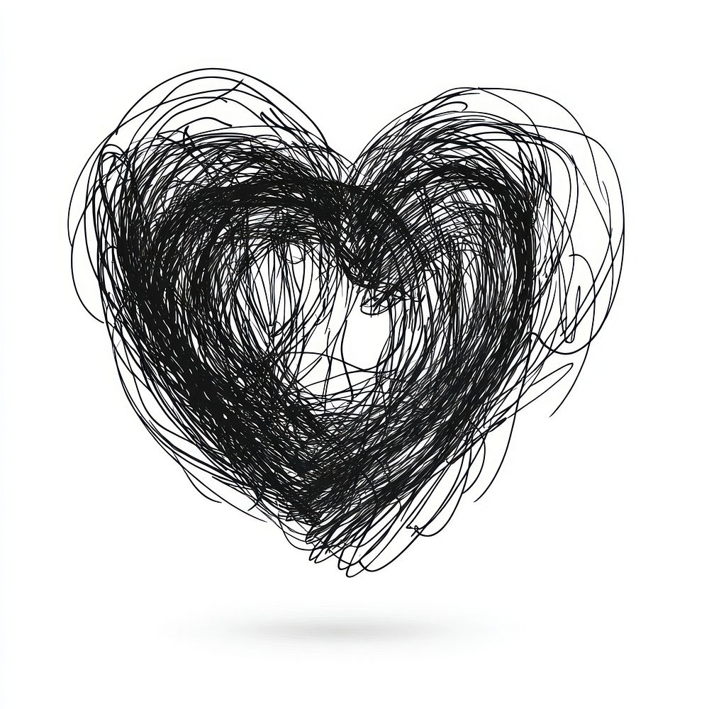 Heart shape scribble drawing hand-drawn | Free Photo Illustration ...