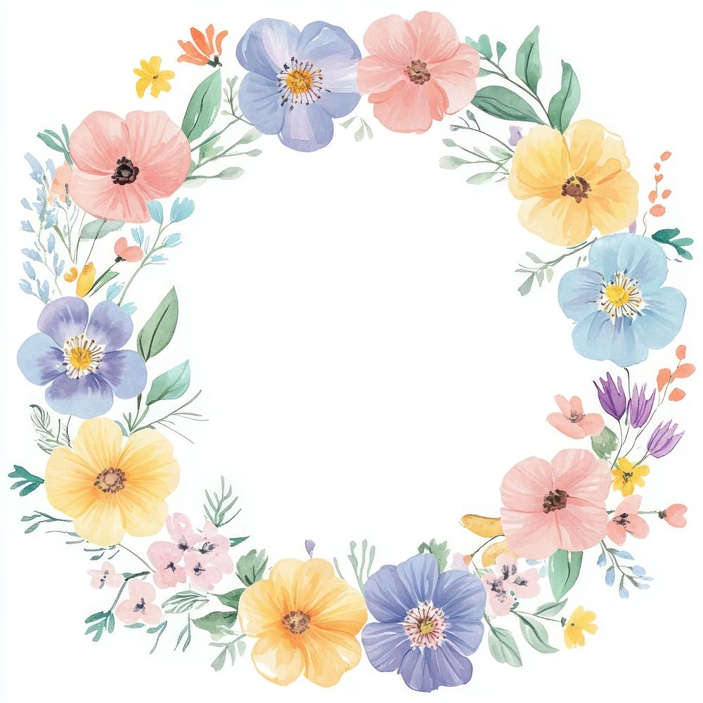 Summer color flowers circle frame | Free Photo Illustration - rawpixel