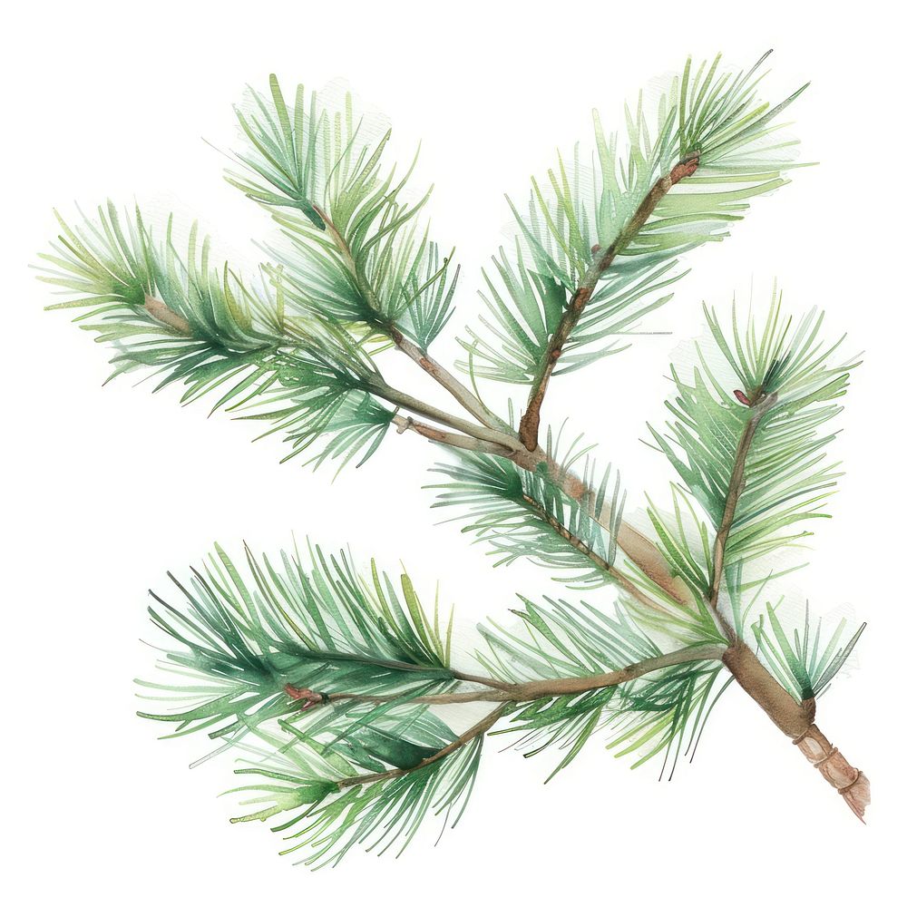 Pine branches illustration plant tree. | Free Photo Illustration - rawpixel