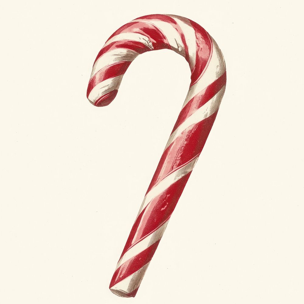 Candy cane illustration vintage sweets. | Free Photo Illustration ...