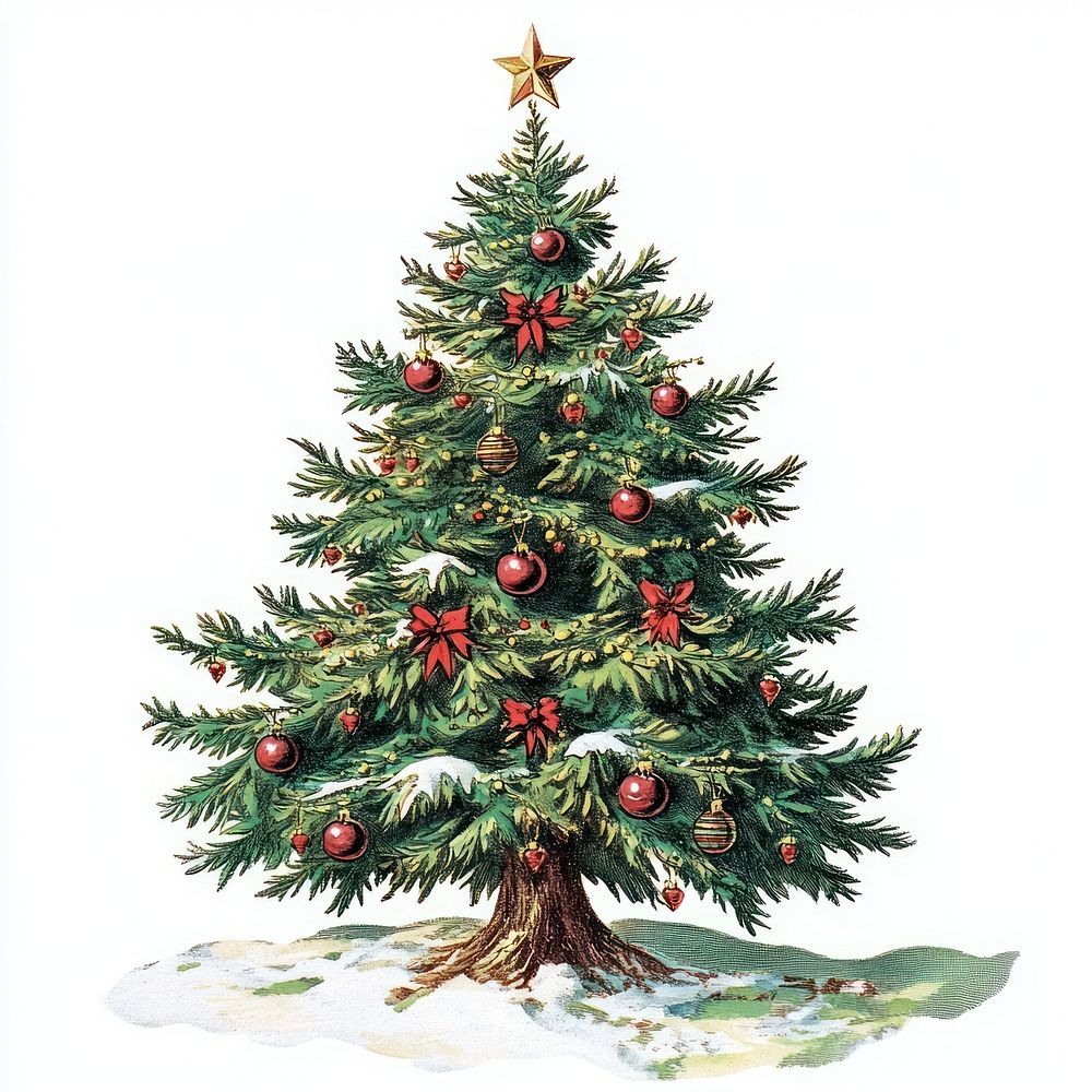 Christmas tree illustration ground traditional. | Free Photo ...