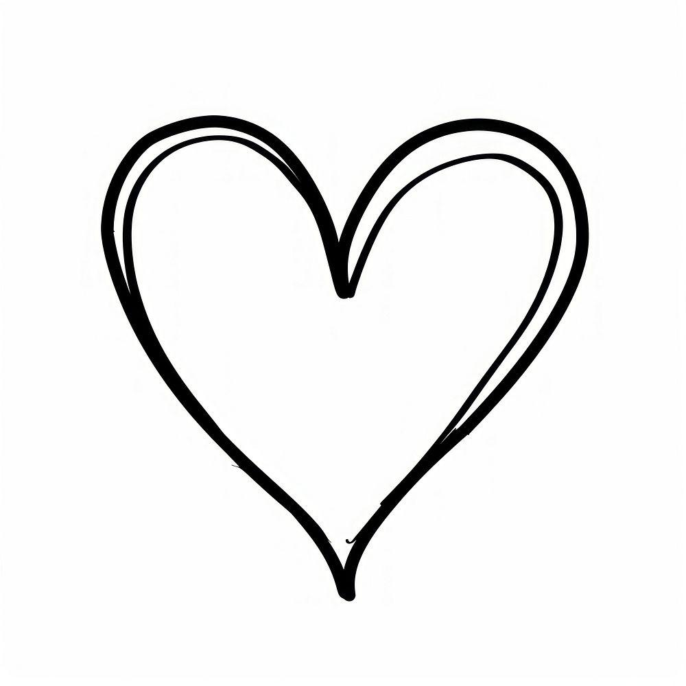 Hand drawn heart simple black | Free Photo Illustration - rawpixel