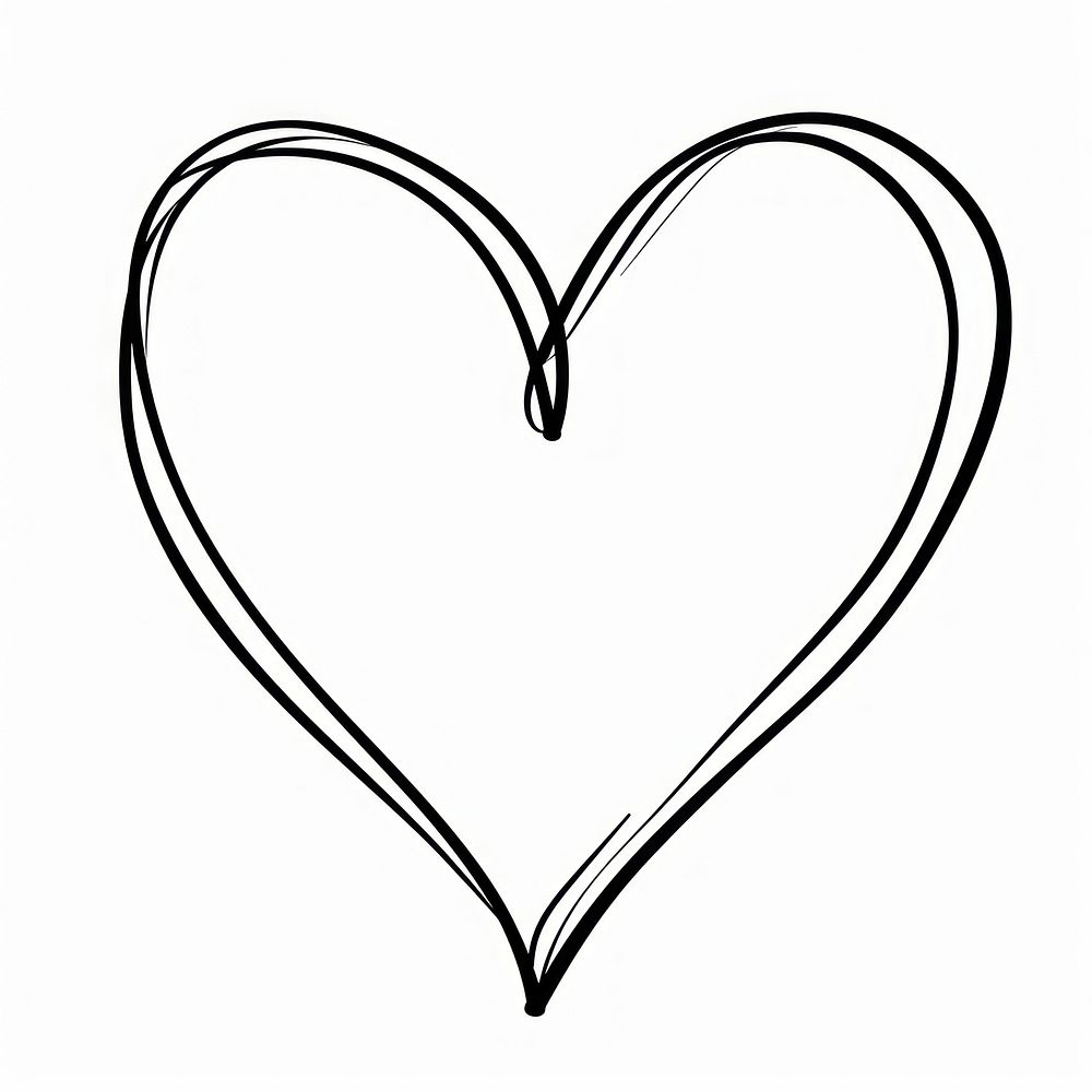 Hand drawn heart simple black | Free Photo Illustration - rawpixel