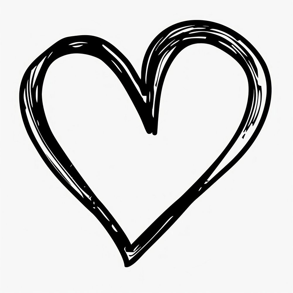 Hand drawn heart simple black | Free Photo Illustration - rawpixel