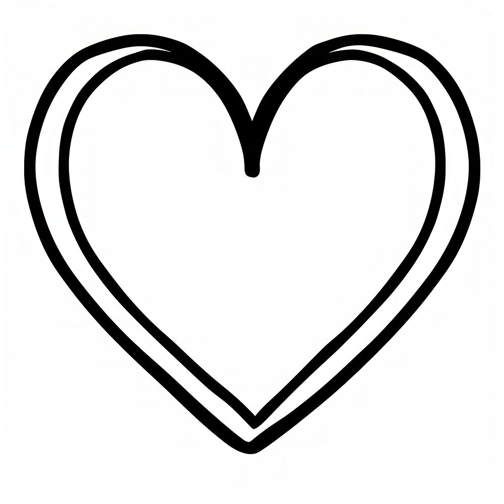 Hand drawn heart simple black | Free Photo Illustration - rawpixel