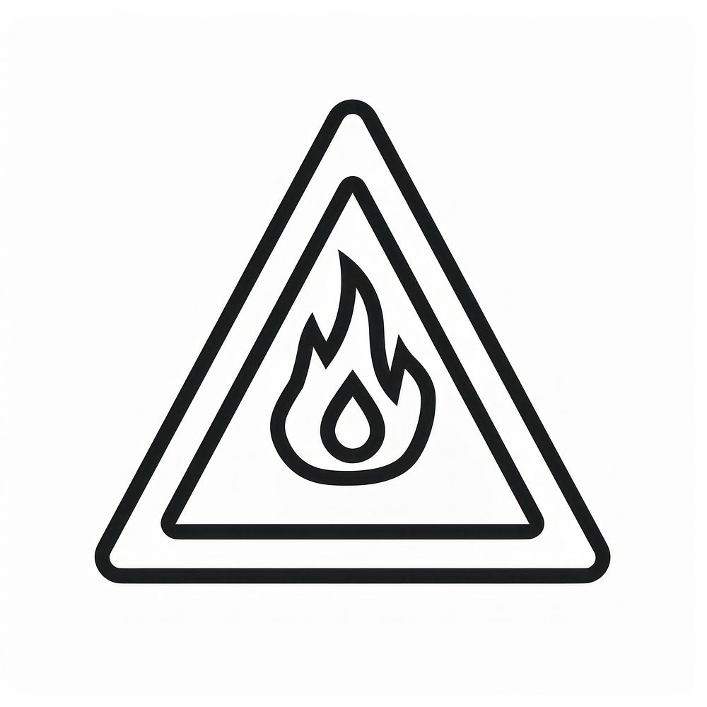 Simple danger fire icon triangle | Free Photo Illustration - rawpixel
