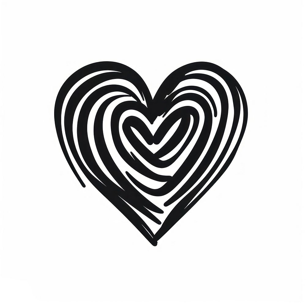 Heart drawing symbol black | Free Photo Illustration - rawpixel