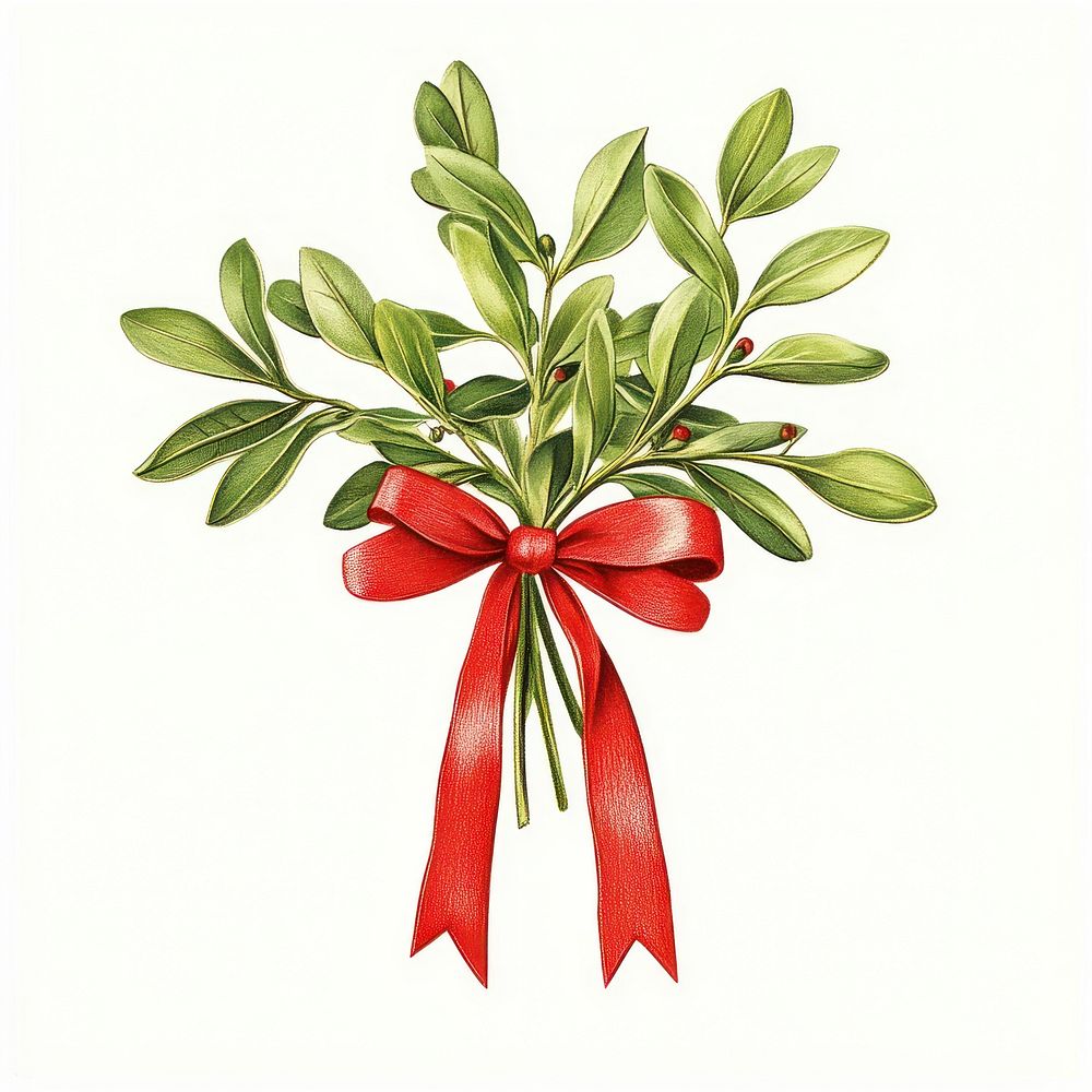 sprig mistletoe art illustration christmas | Free Photo Illustration ...