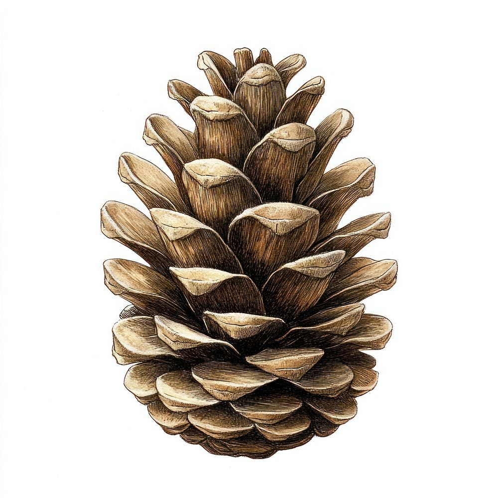 Pine cone illustration botanical detailed. | Free Photo Illustration - rawpixel