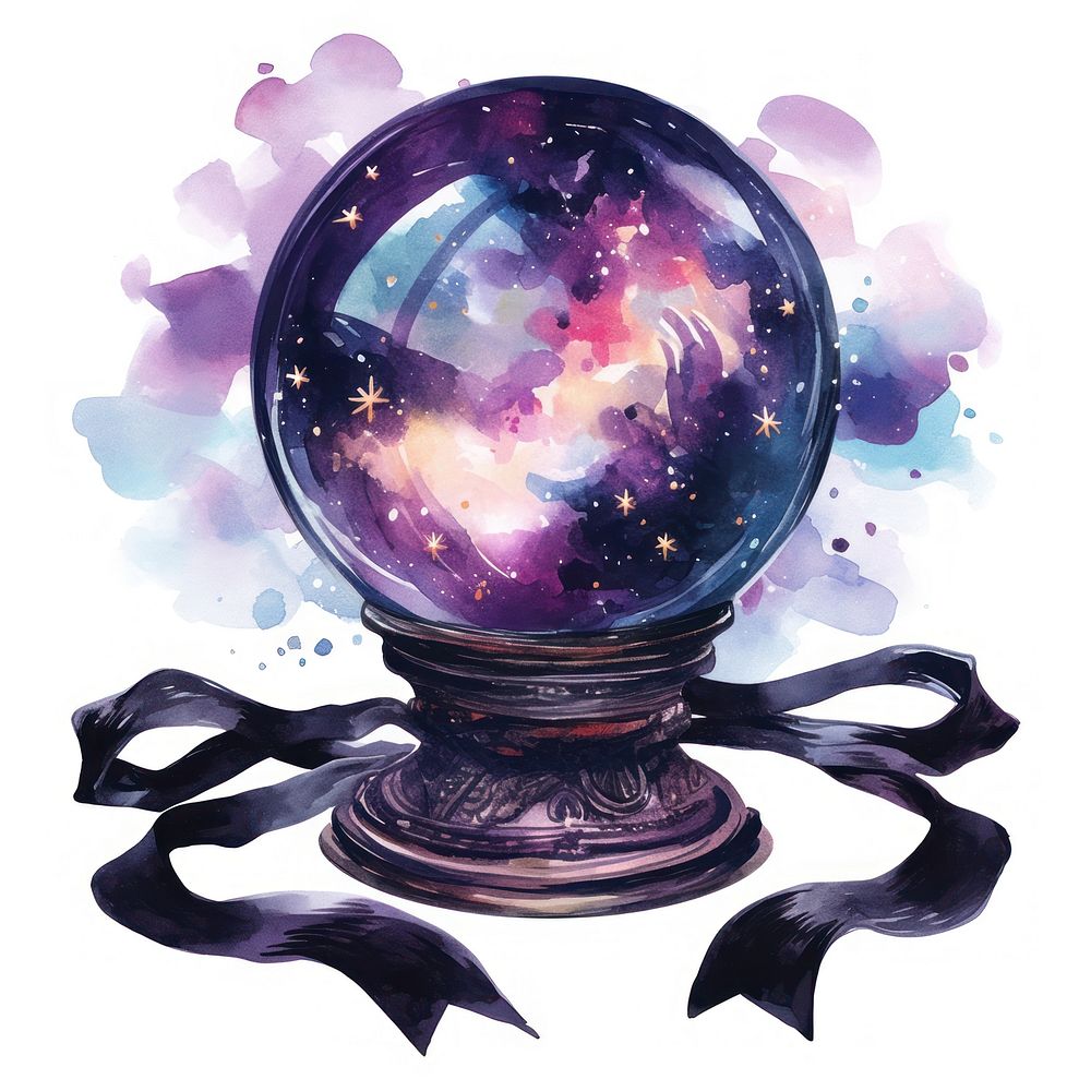 crystal ball art illustration watercolor. | Free Photo Illustration ...