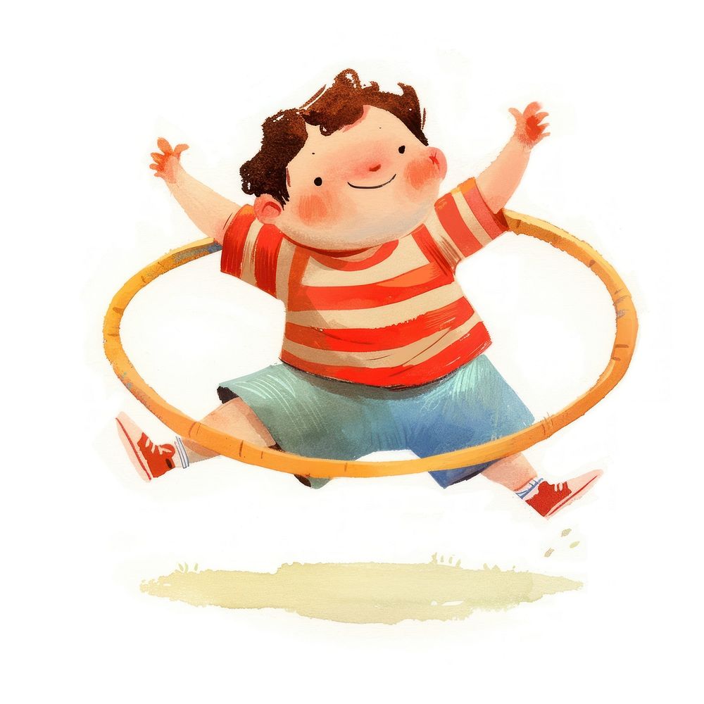 cute boy Skipping hula hoop | Free Photo Illustration - rawpixel