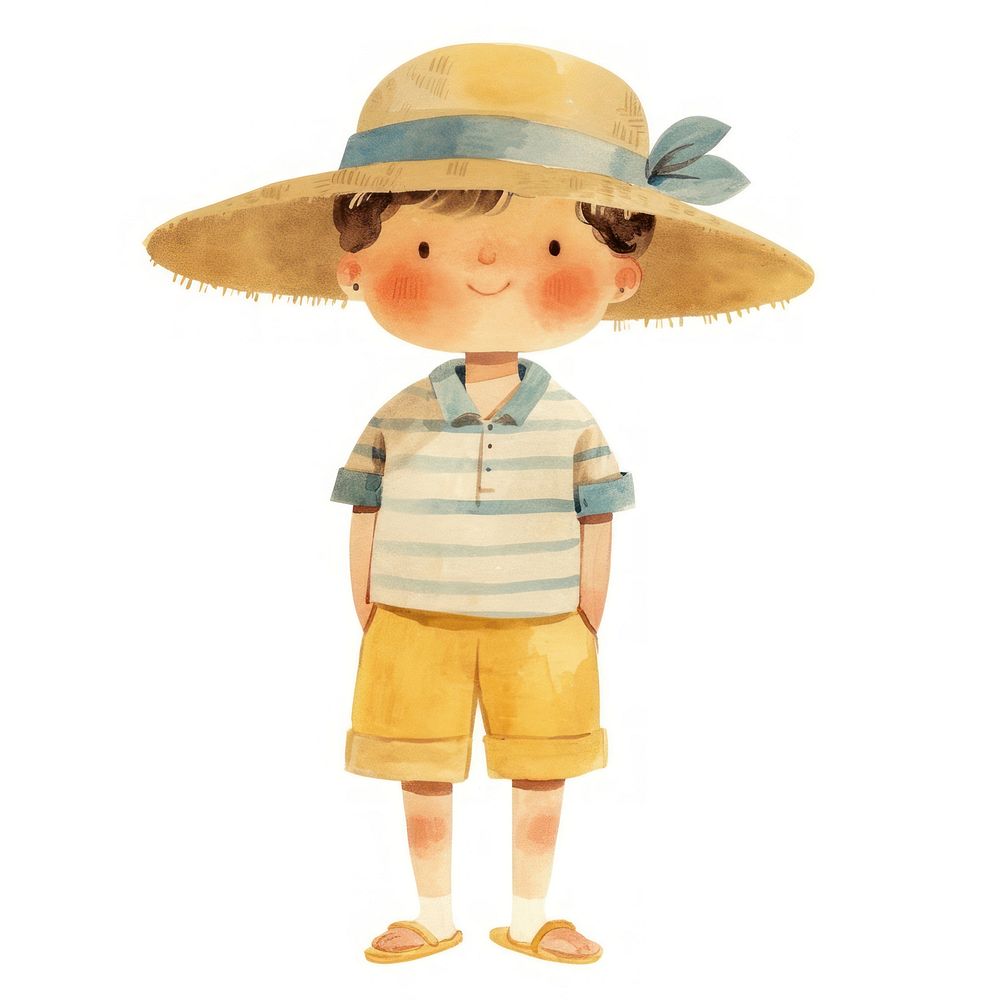cute boy wearing summer illustration | Free Photo Illustration - rawpixel