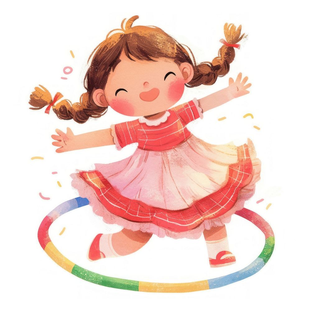 cute girl Skipping hula hoop | Free Photo Illustration - rawpixel