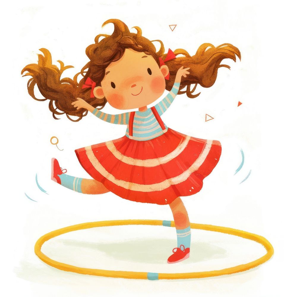 cute girl Skipping hula hoop | Free Photo Illustration - rawpixel