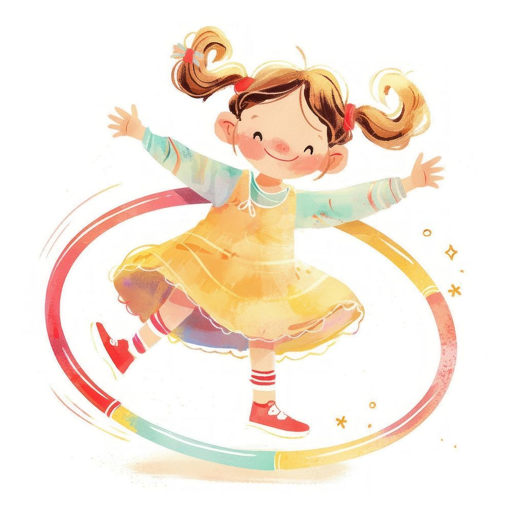 cute girl Skipping hula hoop | Free Photo Illustration - rawpixel