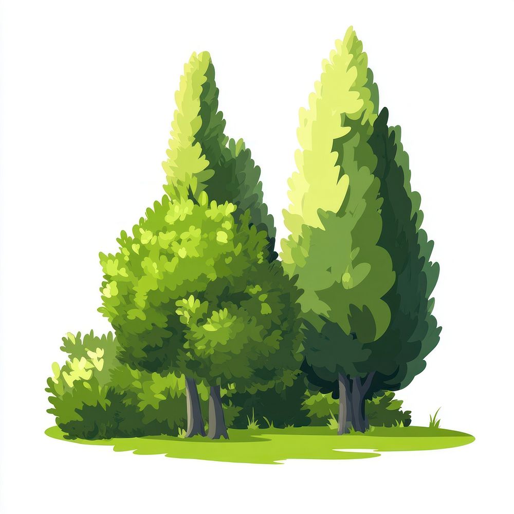 Green bush trees art illustration | Free Photo Illustration - rawpixel