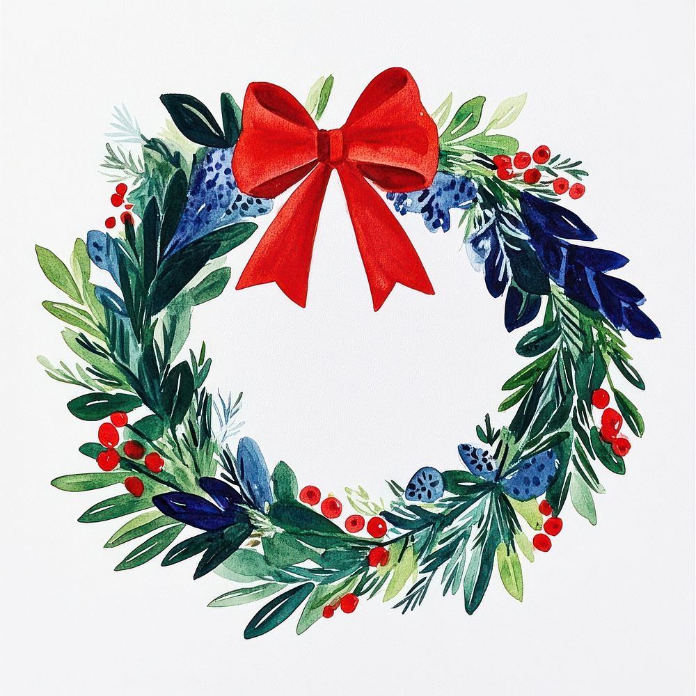 Christmas wreath art illustration christmas. | Free Photo Illustration ...