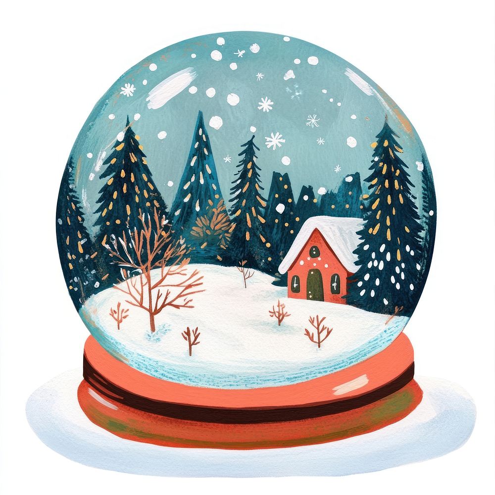 Snow globe art illustration christmas | Free Photo Illustration - rawpixel