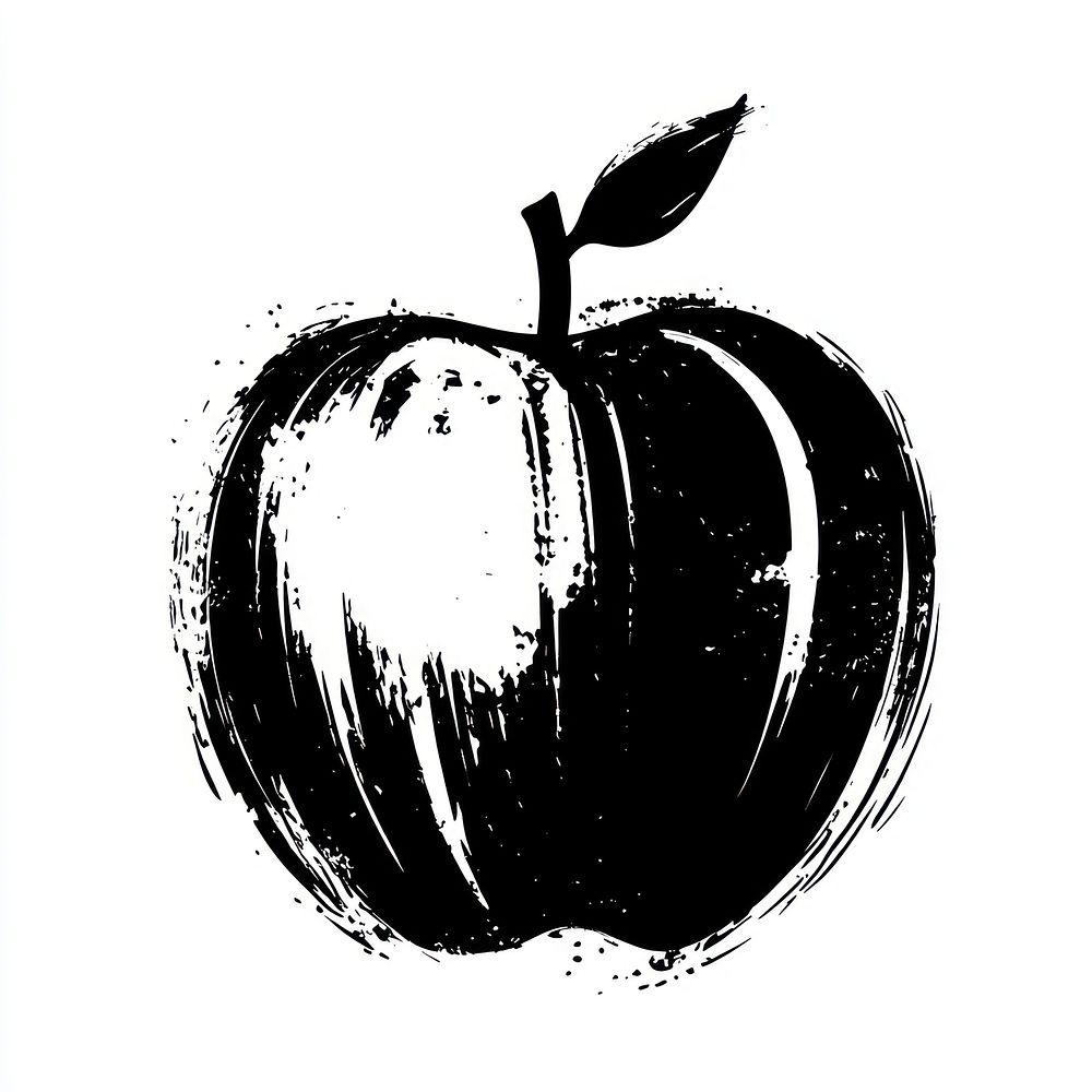 Apple shape brush stroke fruit | Free Photo Illustration - rawpixel