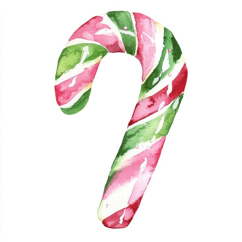 Christmas candy cane watercolor christmas | Free Photo Illustration ...