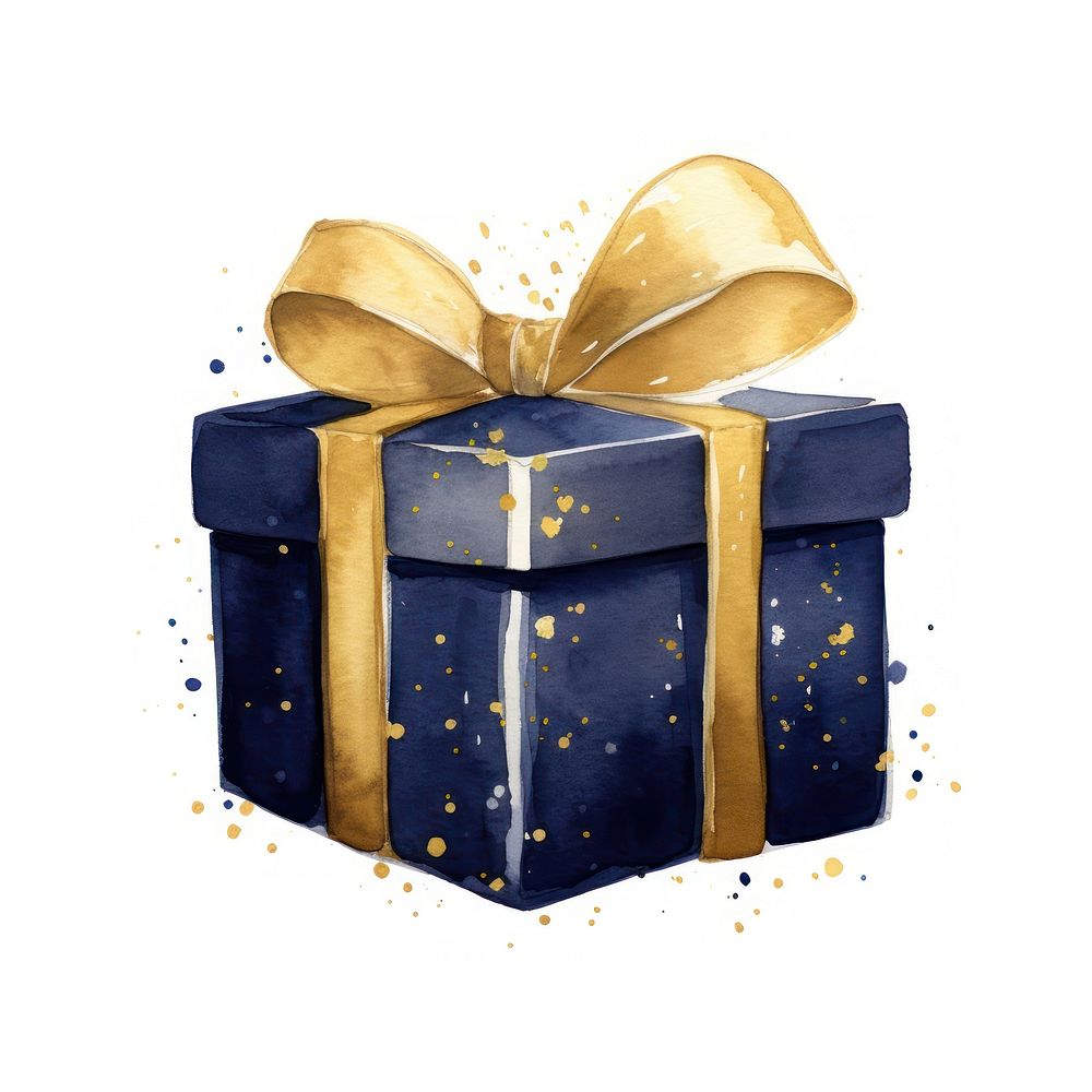 Indigo gift box watercolor illustration | Free Photo Illustration ...