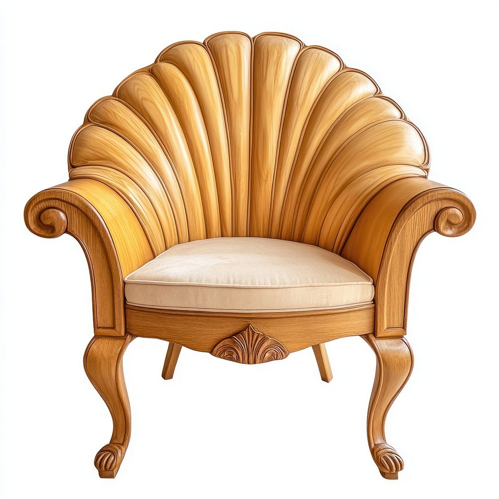 Wooden shell shaped armchair furniture | Free Photo - rawpixel