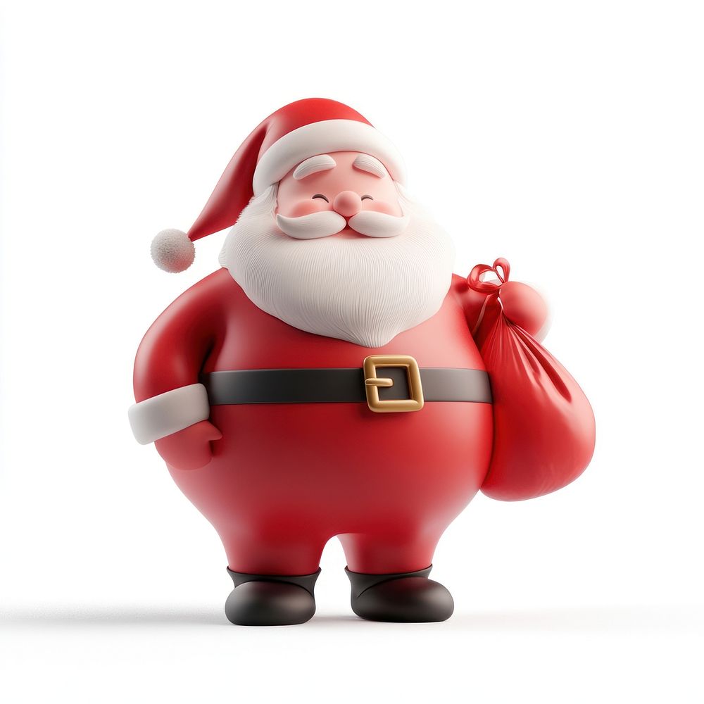 Chubby Santa carrying bag illustration | Free Photo Illustration - rawpixel