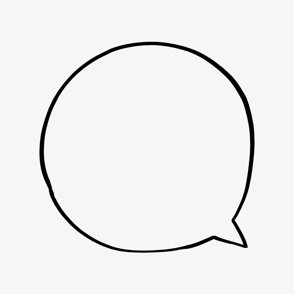 Simple round speech bubble outline | Free Vector Illustration - rawpixel