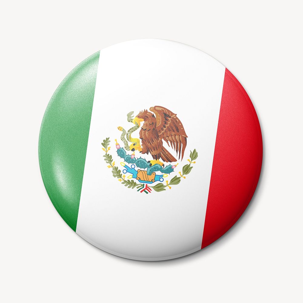 Mexico flag round badge illustration | Free Photo Illustration - rawpixel