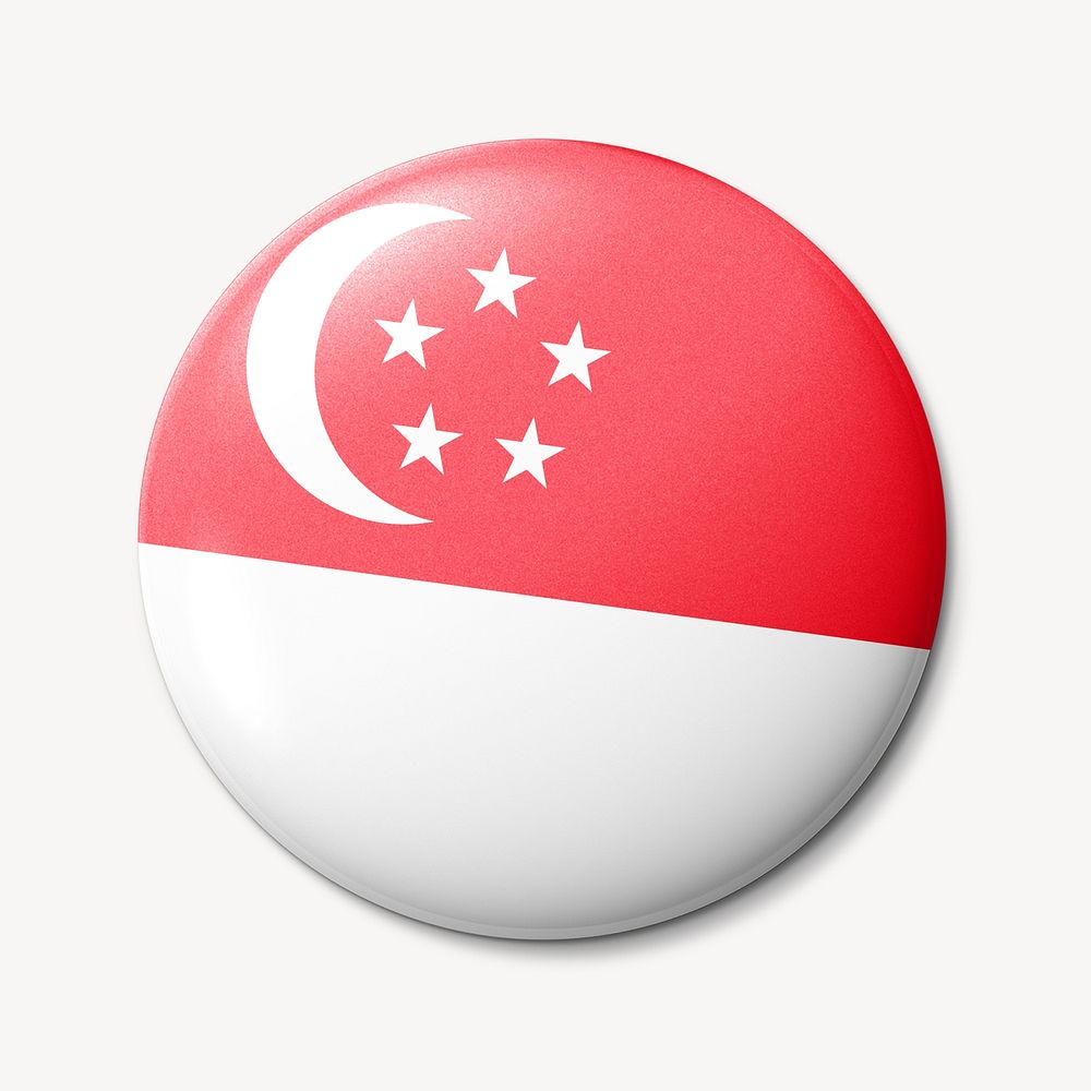 Singapore flag round badge illustration | Free Photo Illustration ...