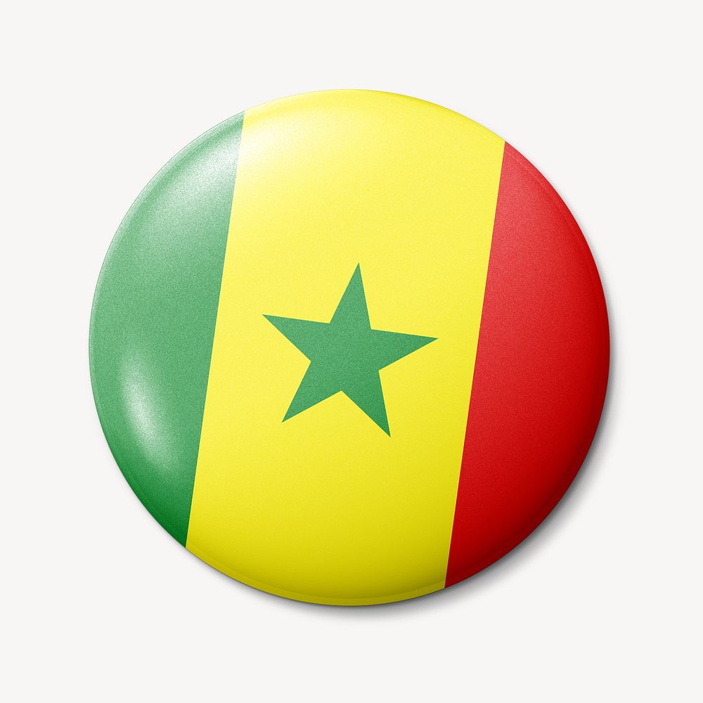 Senegal flag round badge illustration | Free Photo Illustration - rawpixel