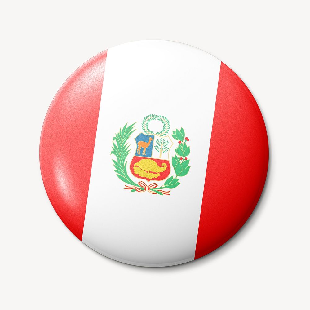 Peru flag round badge illustration | Free Photo Illustration - rawpixel