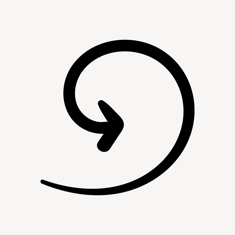 Curved arrow symbol illustration vector | Free Vector Illustration ...